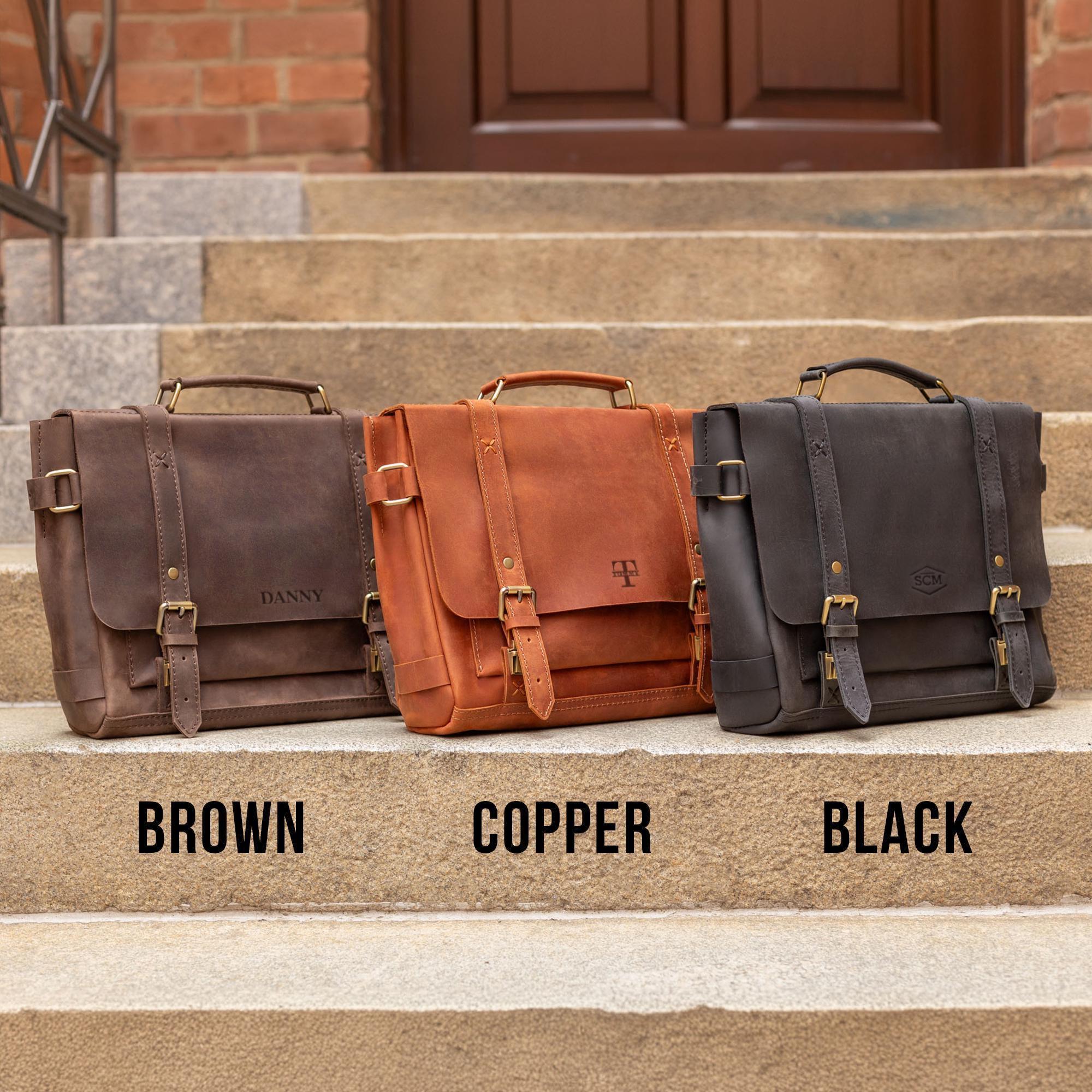 Personalized Gift for Men, Monogrammed Briefcase, Mens Messenger Bag ...