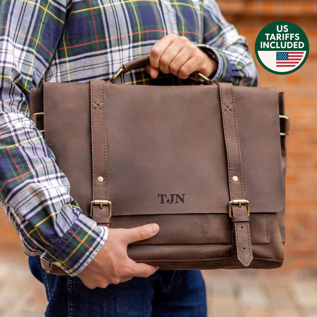 Custom Briefcase, Laptop Bag for Men, Leather Briefcase for Him, Mens ...