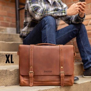Personalized Briefcase for Men, Monogrammed Laptop Bag for Him, Mens ...