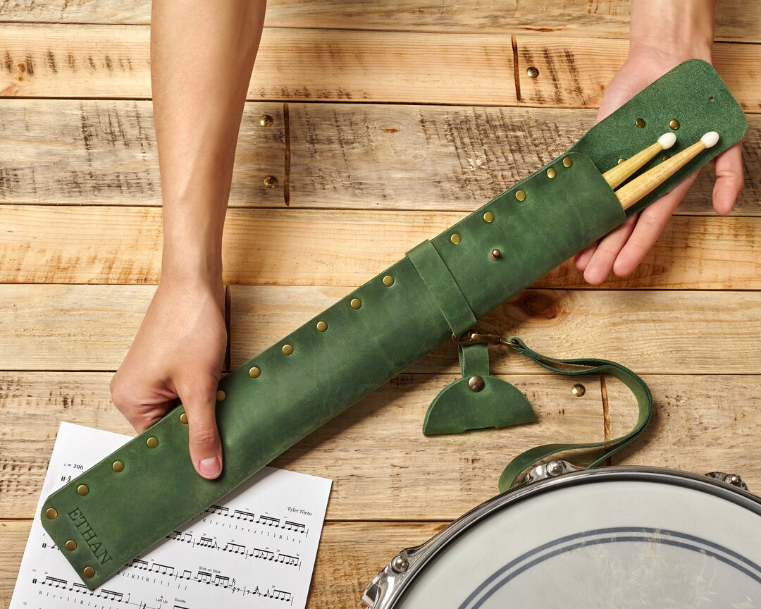 Personalized Gift, Custom Drumstick Bag, Drumstick Holder Set, Leather ...
