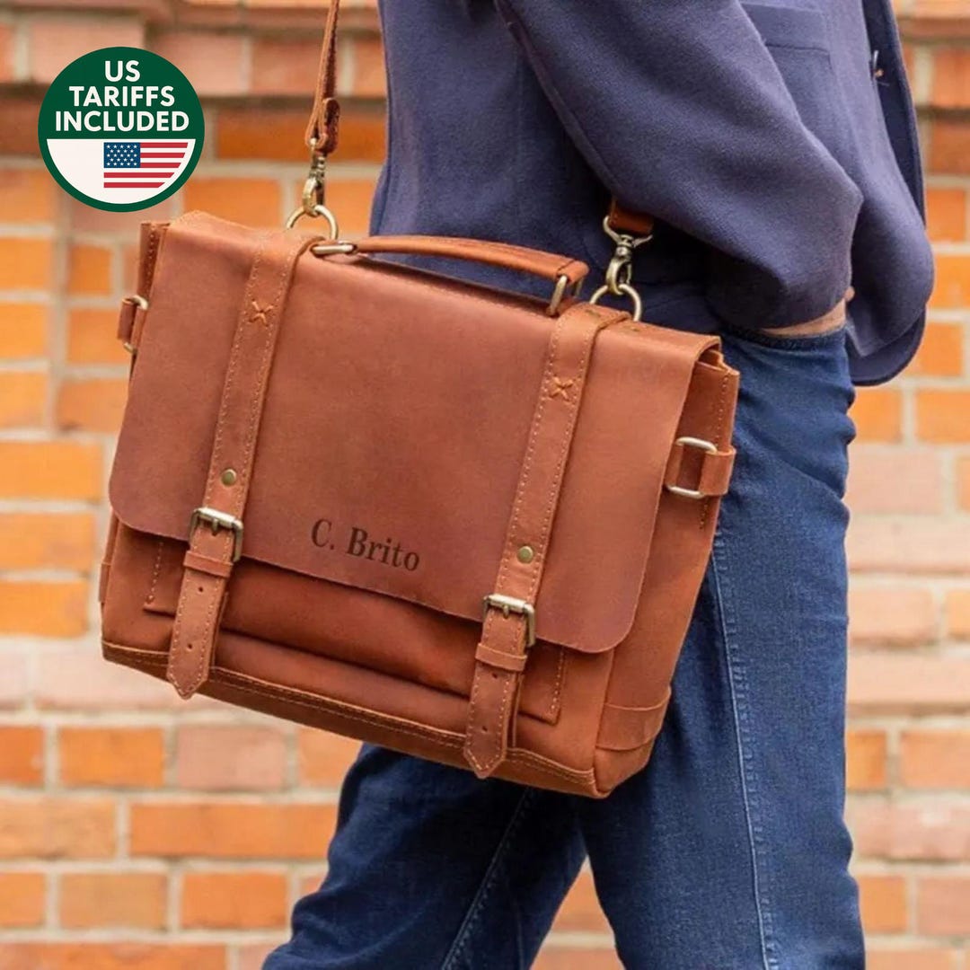 Mens Messenger Bag Personalized, Leather Gift for Men, Leather Laptop ...