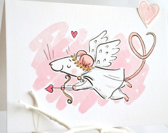 Mouse Valentine Card | Etsy
