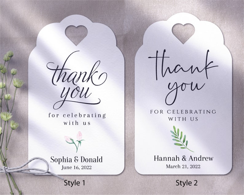 PRINTED Wedding Tag, Personalized Wedding Tag, Wedding Favors, Custom ...
