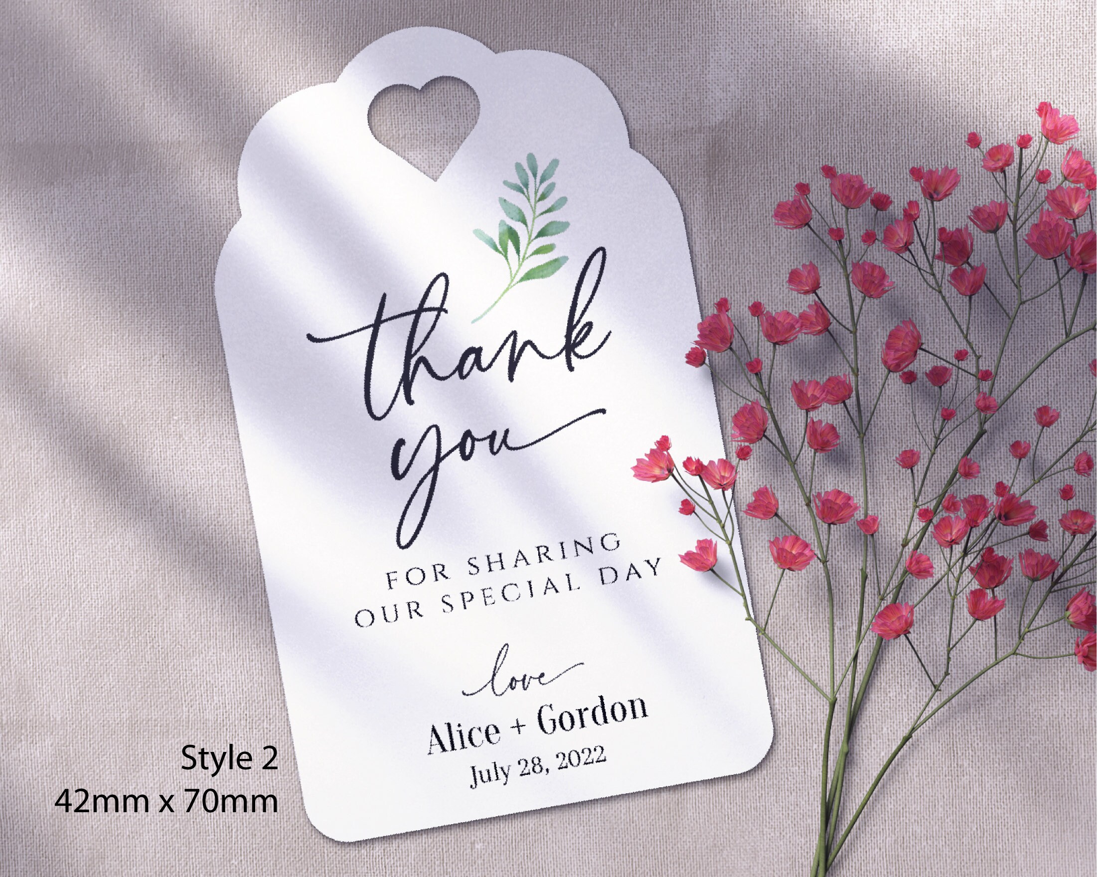 PRINTED Wedding Tag, Personalized Wedding Tag, Wedding Favors, Let Love ...