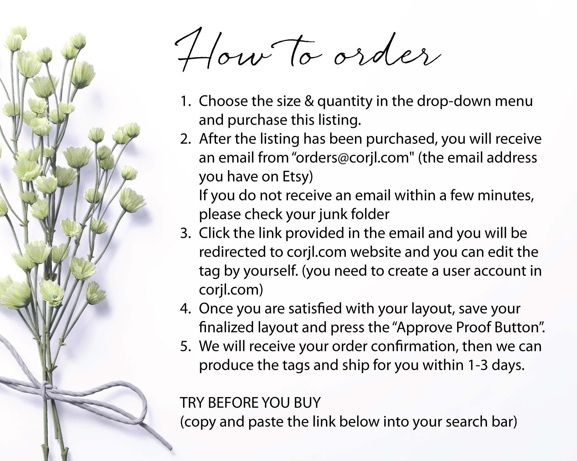 Custom Printed Tag Personalized With Your Text Logo or - Etsy