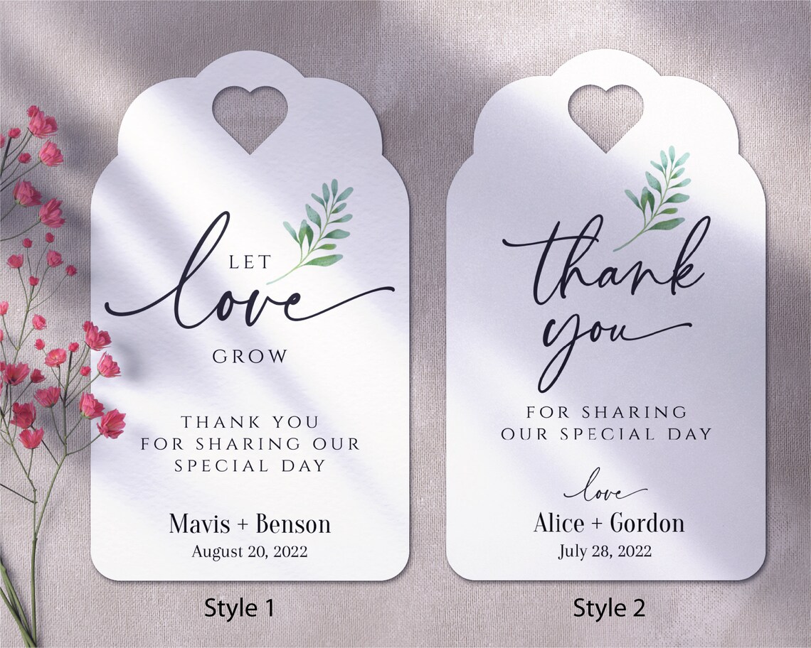 PRINTED Wedding Tag Personalized Wedding Tag Wedding Favors - Etsy