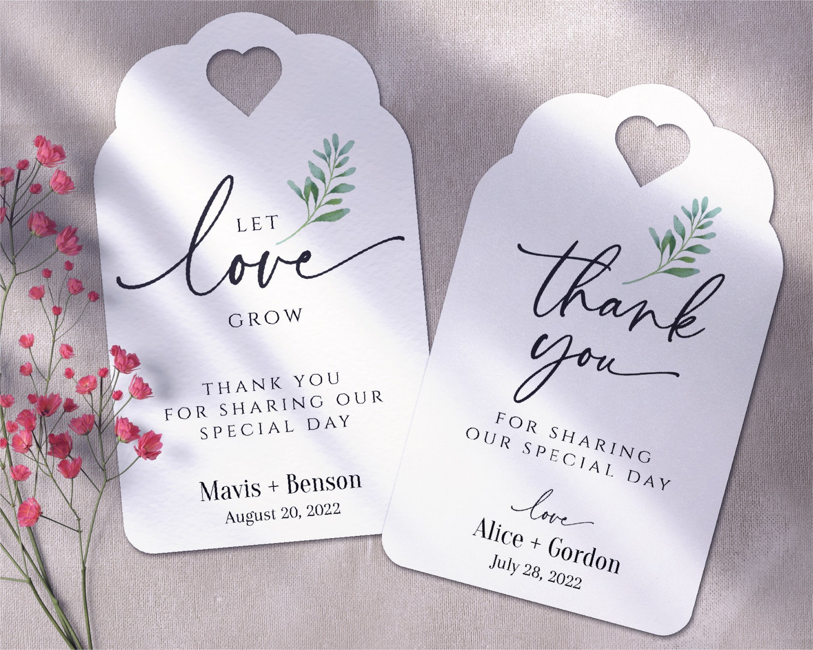 PRINTED Wedding Tag, Personalized Wedding Tag, Wedding Favors, Let Love ...