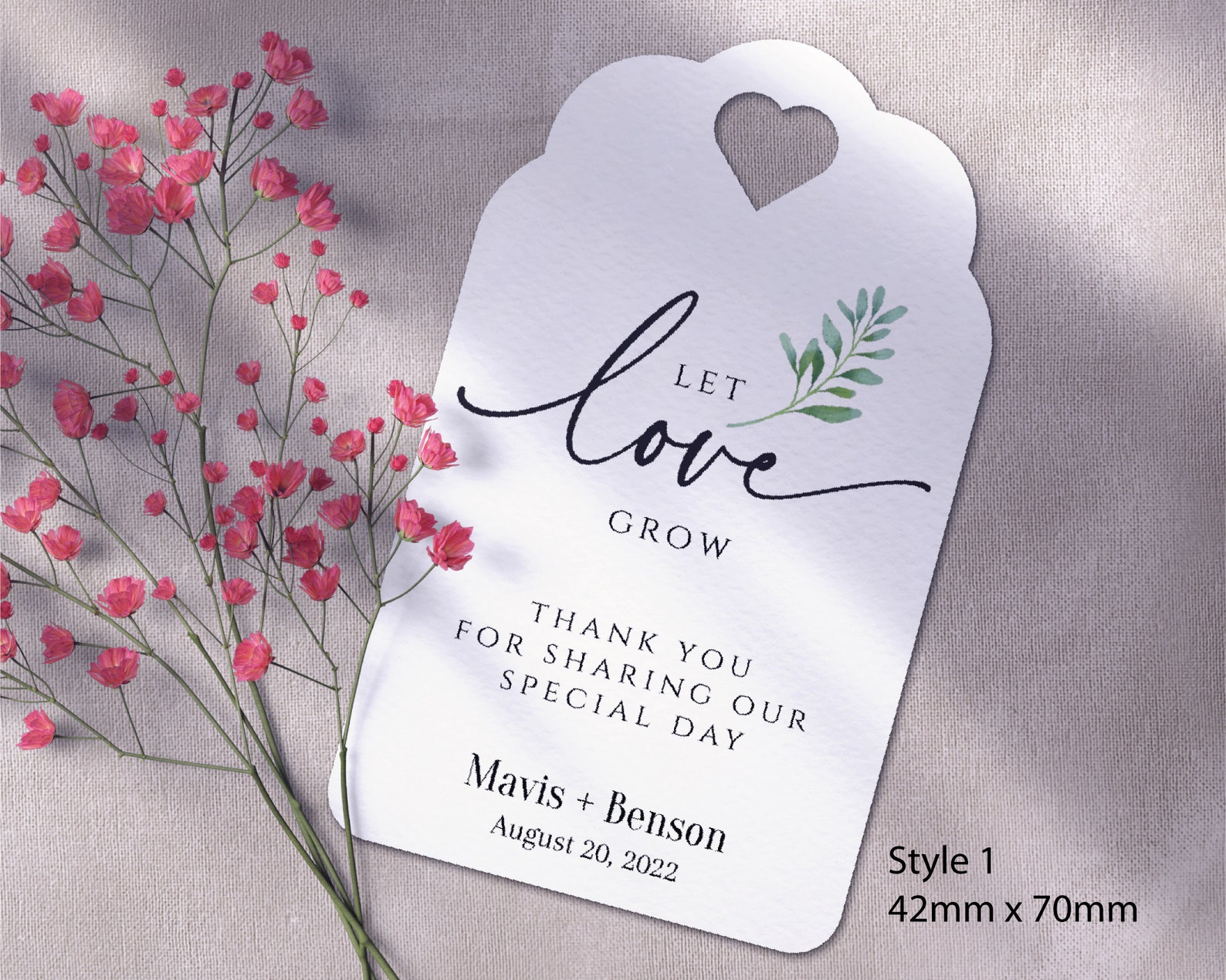 PRINTED Wedding Tag, Personalized Wedding Tag, Wedding Favors, Let Love ...