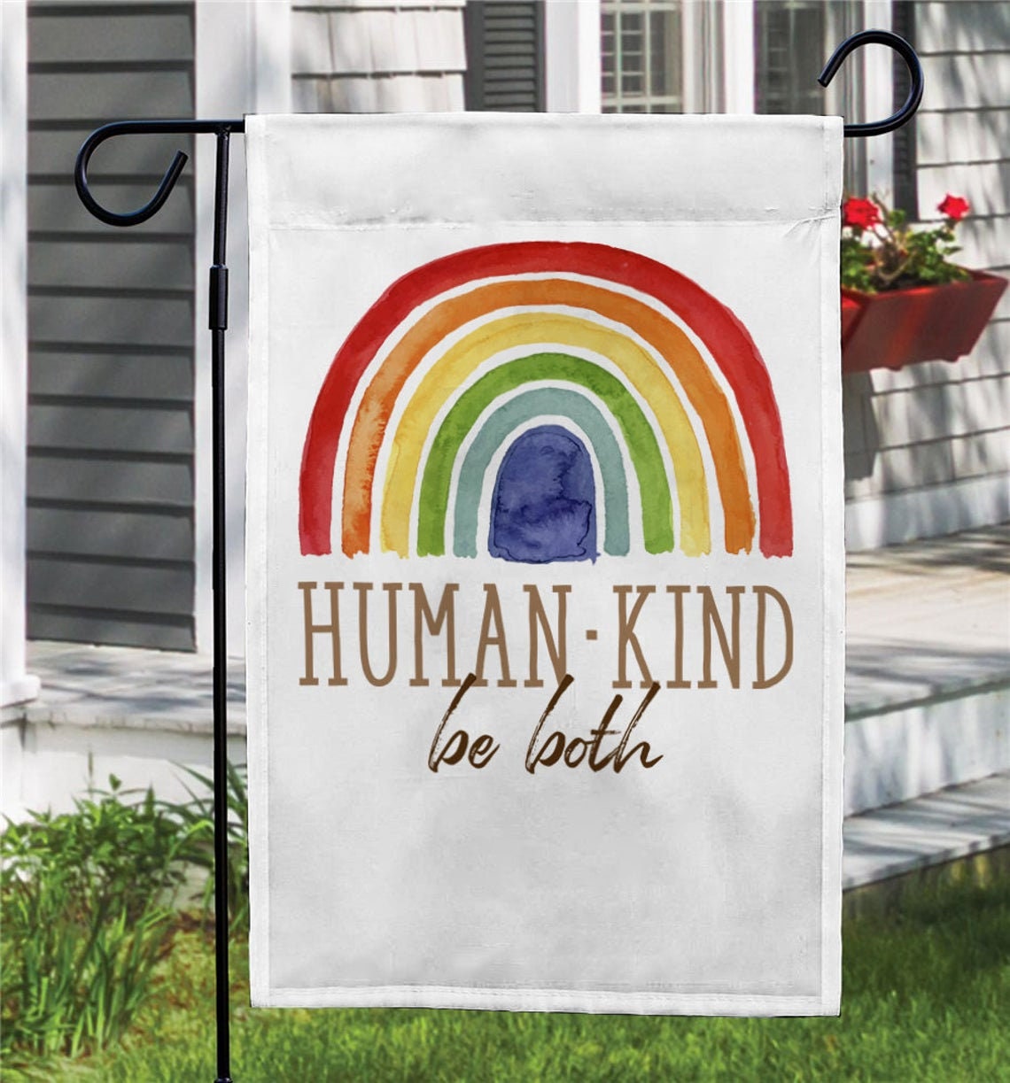 In a World Where You Can Be Anything Be Kind Flag Rainbow | Etsy
