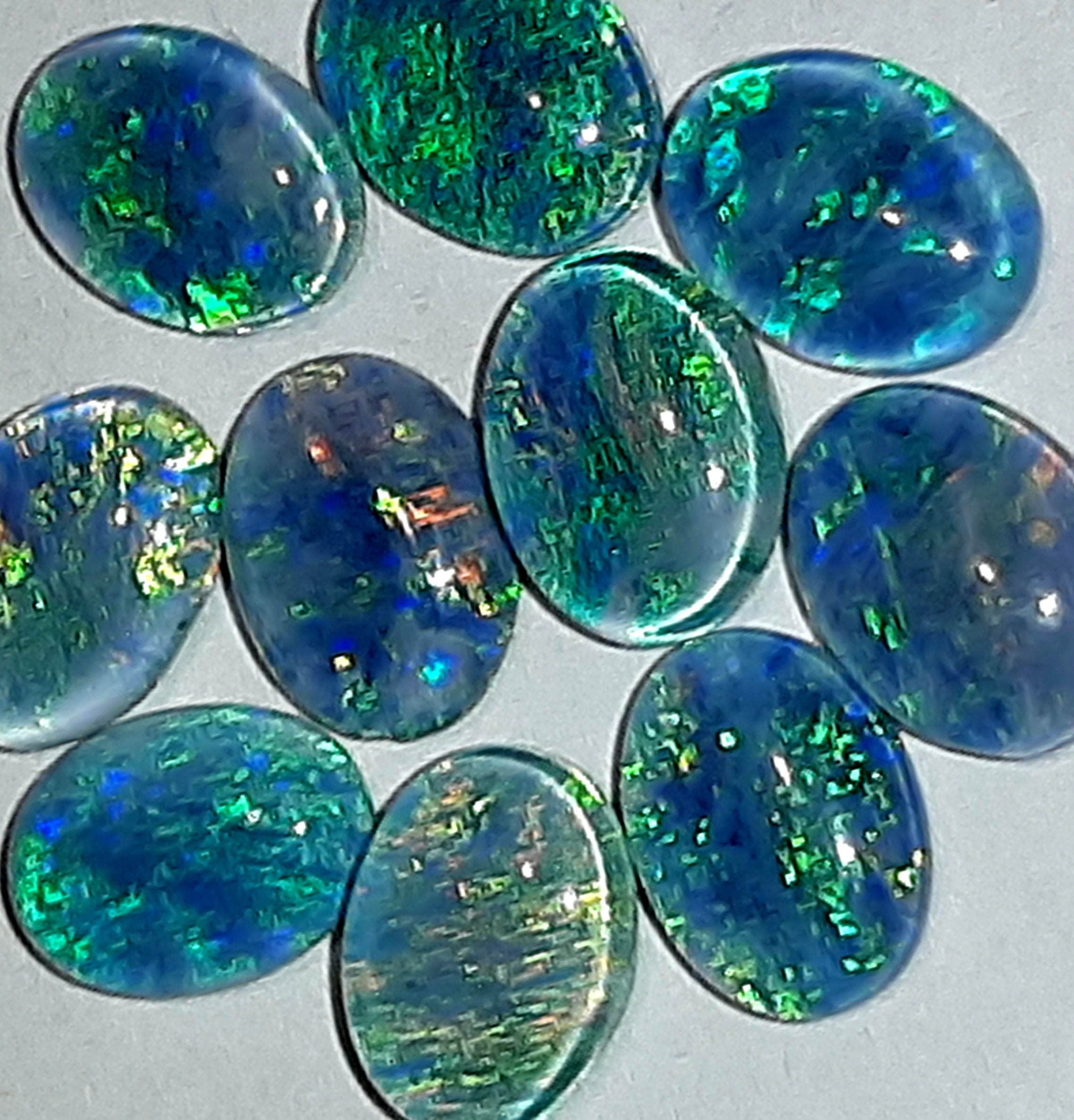 Australian Fire Opals Opal Doublets 10 Fire Blue Opals - Etsy