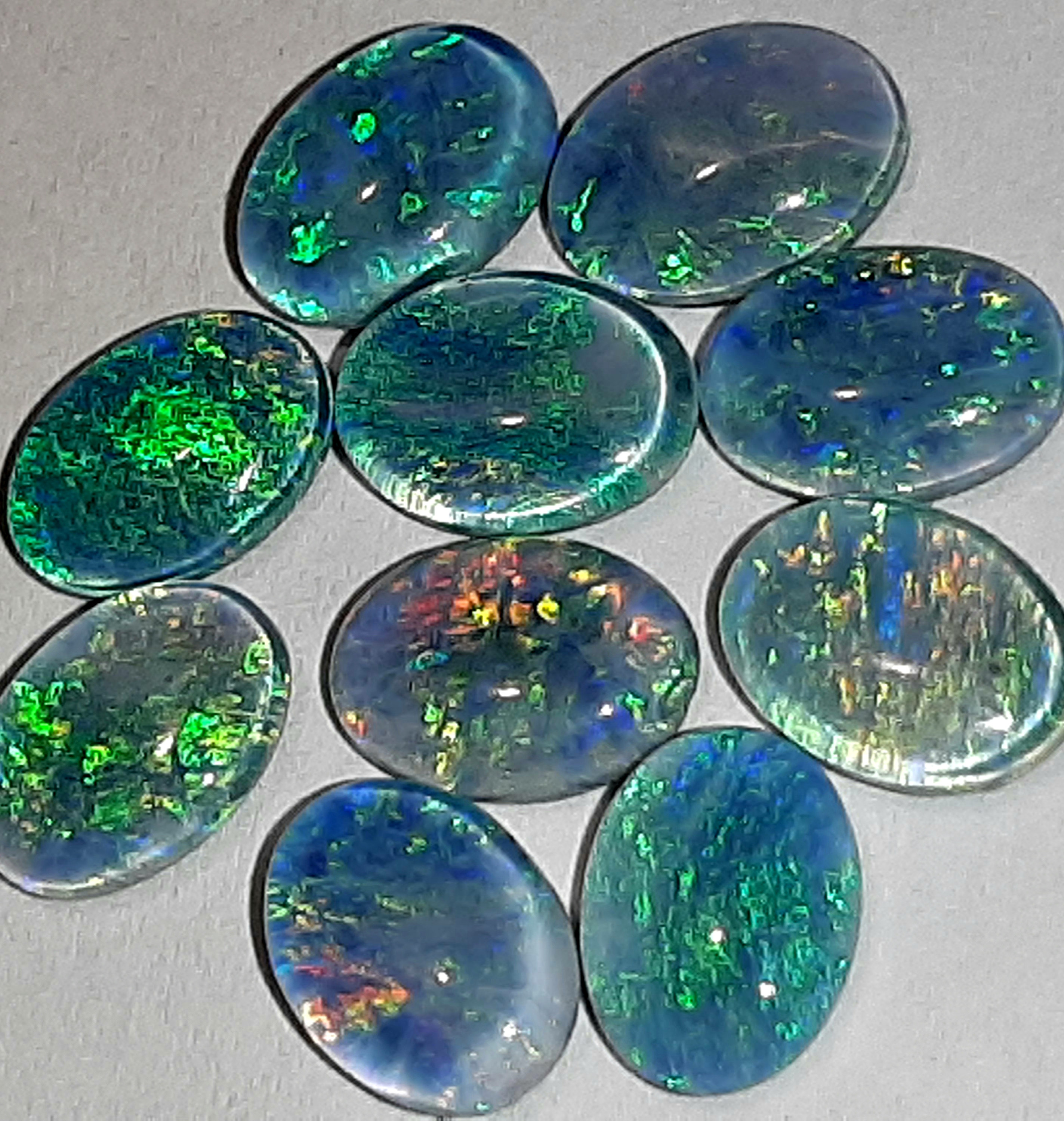 Australian Fire Opals Opal Doublets 10 Fire Blue Opals - Etsy