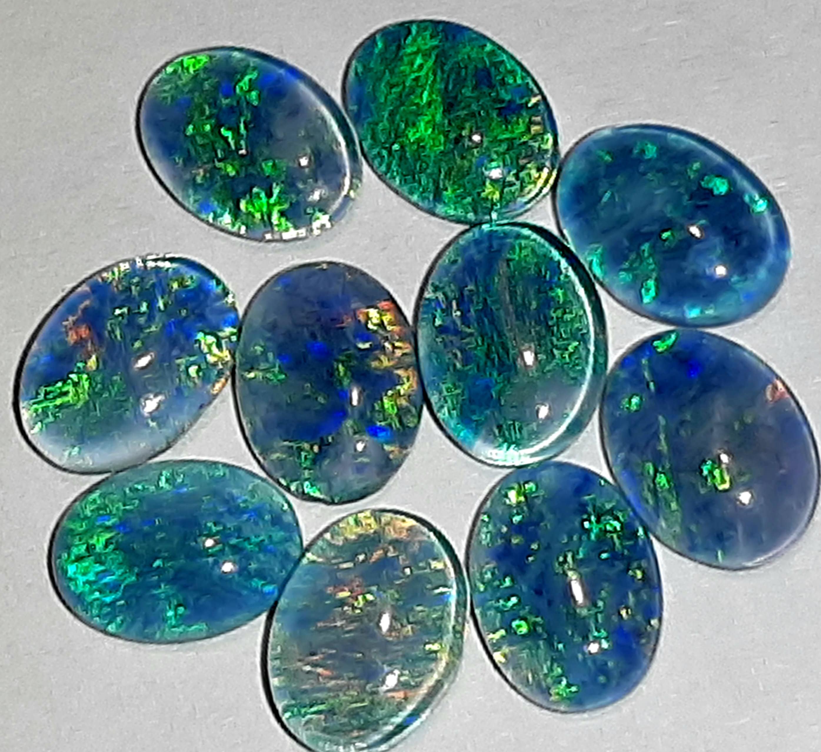 Australian Fire Opals Opal Doublets 10 Fire Blue Opals - Etsy