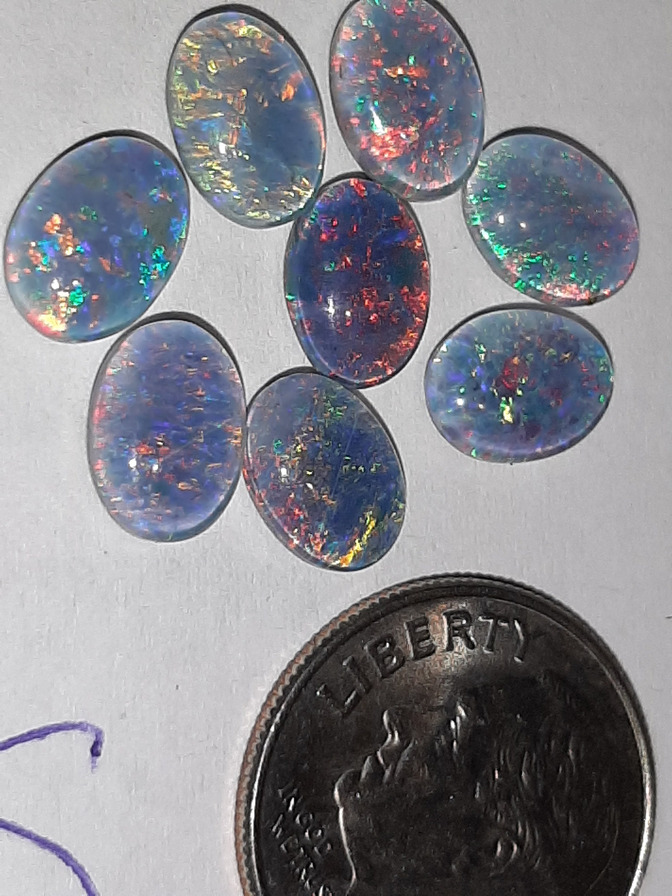 Australian Fire Opals, Opal Doublets, 8 Natural Fire Opals, Lightning ...