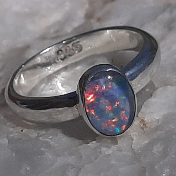 Rainbow Opal Ring - Etsy