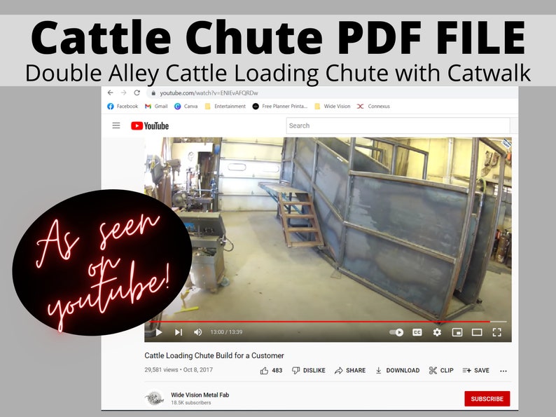 Cattle Loading Chute PDF FILE Blueprint Digital Download, Cattle Chute ...