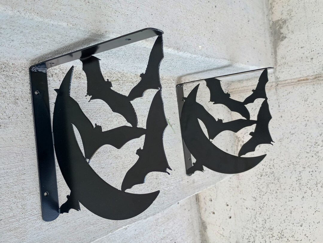 Bat Shelf Brackets, Metal Bat Shelf Brackets, Bat Decor, Gothic Decor ...