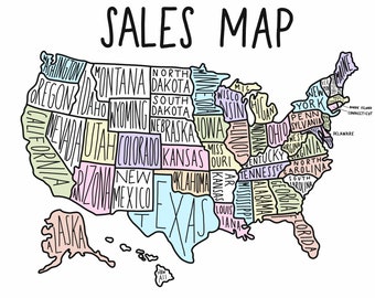 Sales Map Tracker US Sales Map Printable Sales Map Sales Map Digital ...
