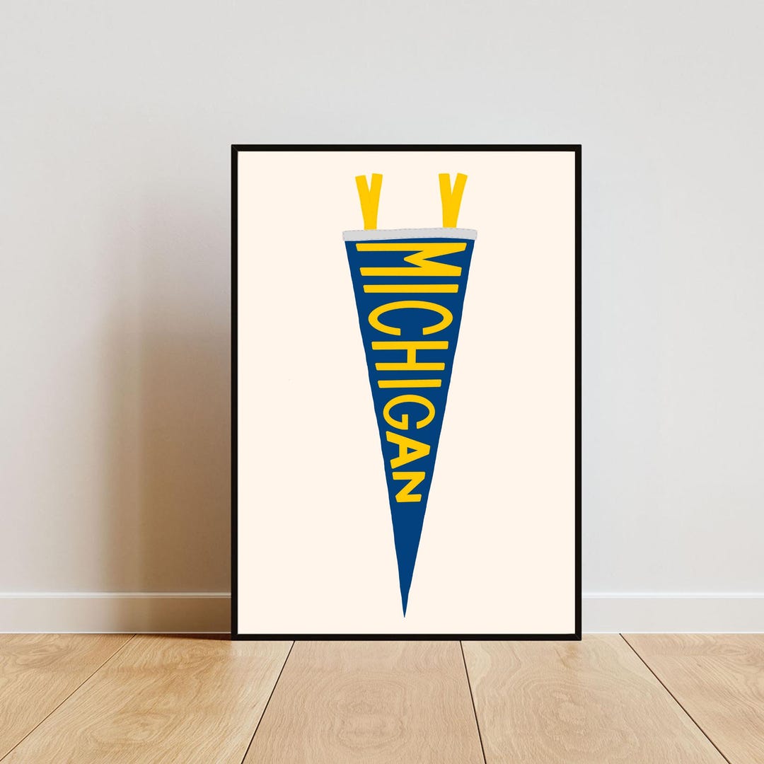 Michigan Pennant Print Michigan Wall Art Digital Download - Etsy