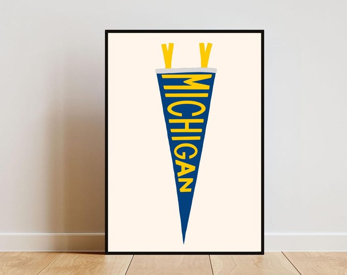 1984 Vintage Michigan Wolverines Football University Pennant 12x30 ...