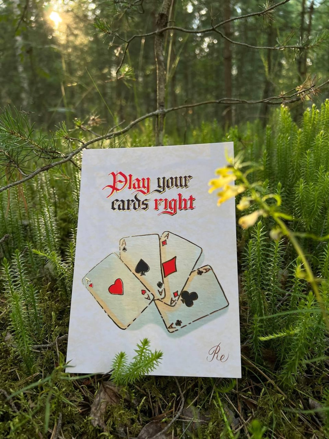 Play Your Cards Right - Luxurious Postcard With Illuminated Calligraphy ...