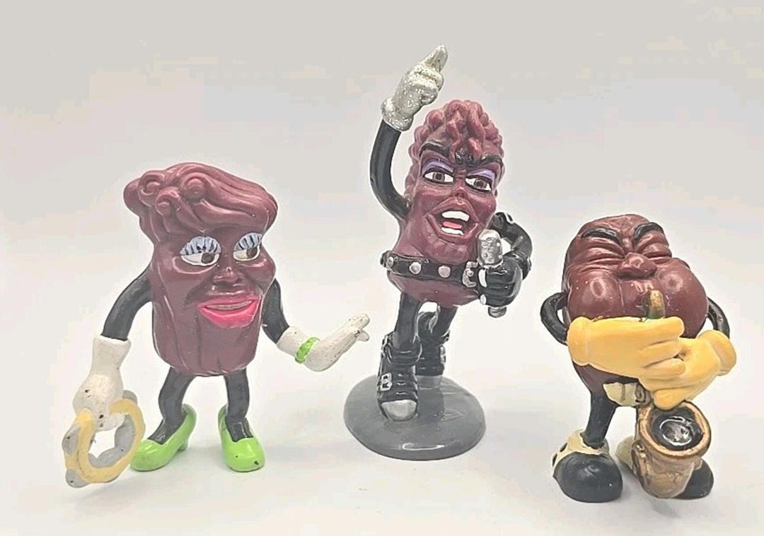 Vintage California Raisins 3 PVC Figures Band Figurines Sax Tamborine ...