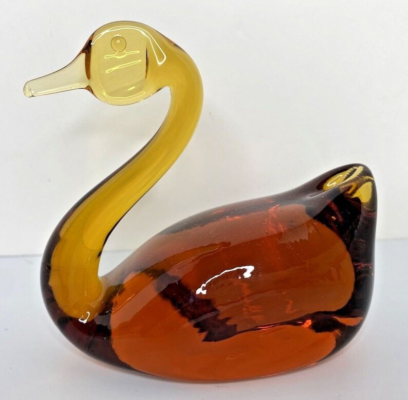 Vintage Viking Art Glass Swan Goose Duck Figure Paperweight - Etsy