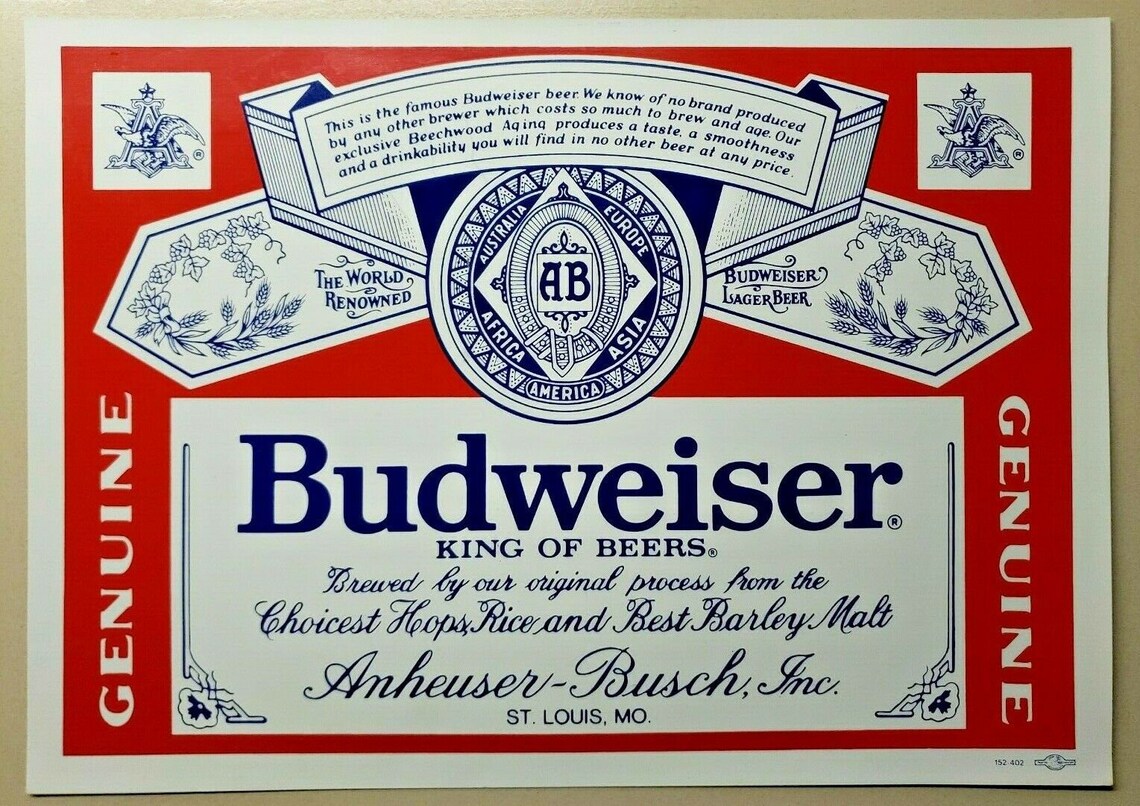 Vintage Genuine Budweiser Sticker Anheuser Busch Beer 13 | Etsy