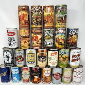 Vintage 70-80's Mixed Collectible Empty Beer Steel Cans Lot of 25 Cans ...