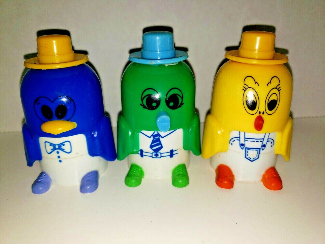 Vintage 3 Figural Penguin Pencil & Clip Holder Sharpener W/ Eraser Hat ...