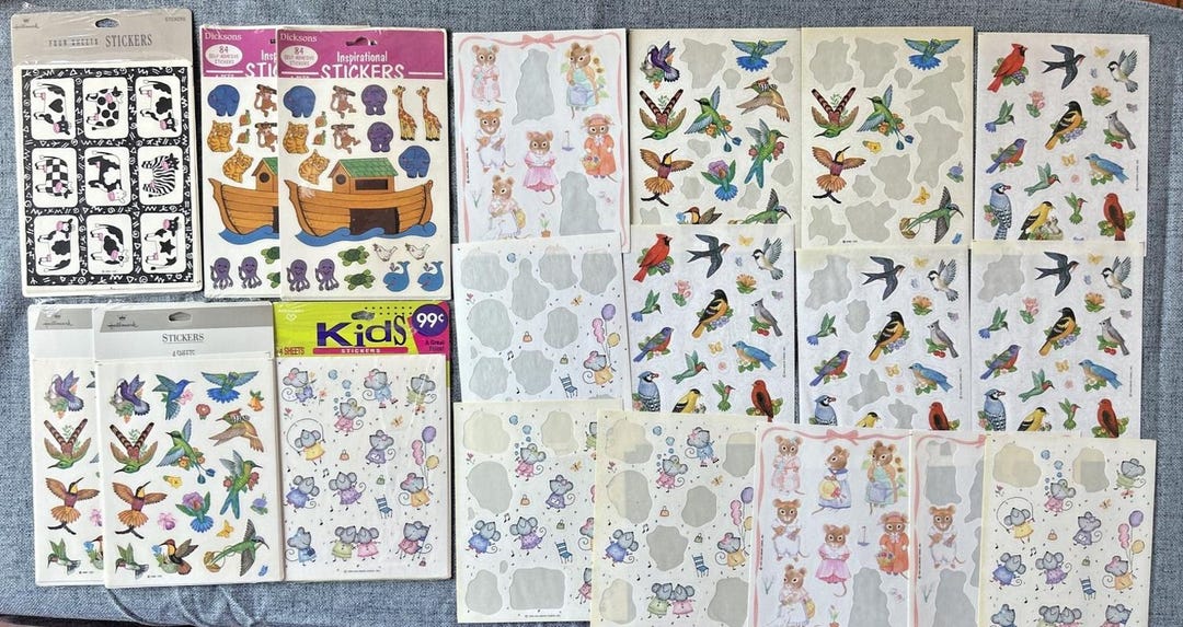 Assorted Lot of Animal Themed Sticker Sheets 29 Pieces Some Used SKU - Etsy