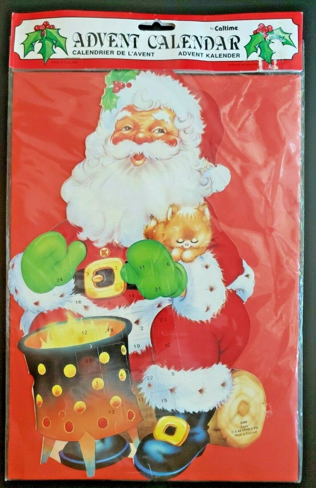 Vintage Caltime Advent Calendar Santa 24 Christmas New Sealed England ...