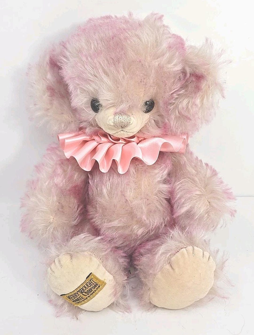 Merrythought Cheeky Yes-no Bear Marshmellow Pink Mohair Stuffed Plush ...