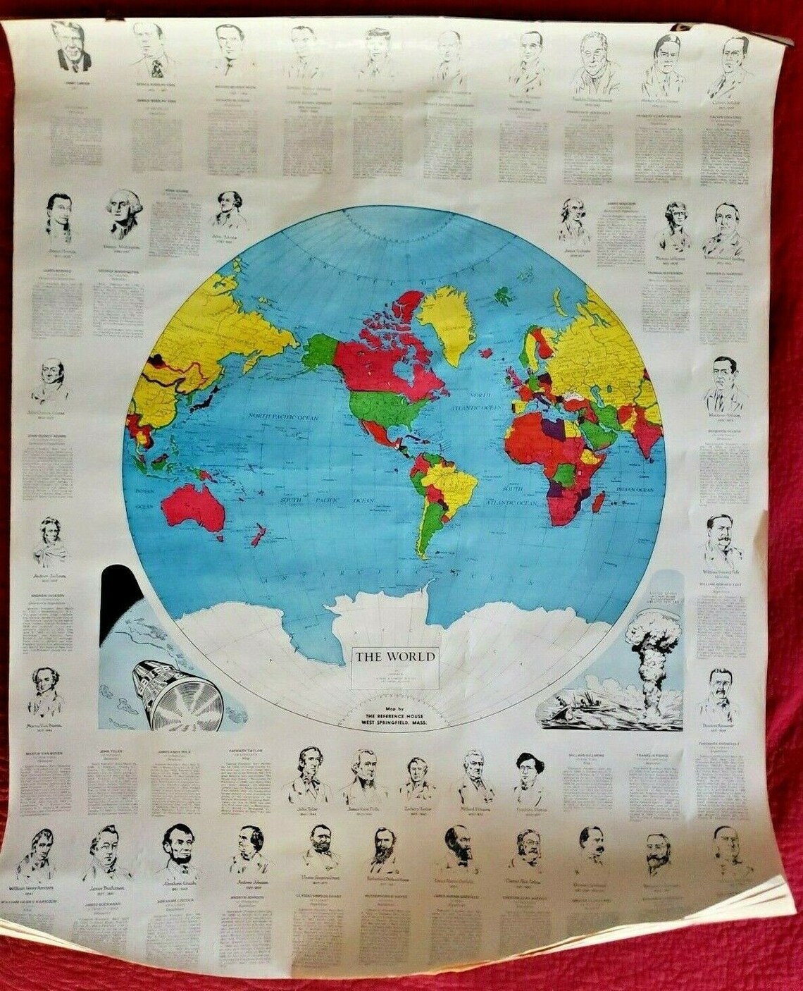 1976 Historical Map of United States School & Library Pub Co. - Etsy