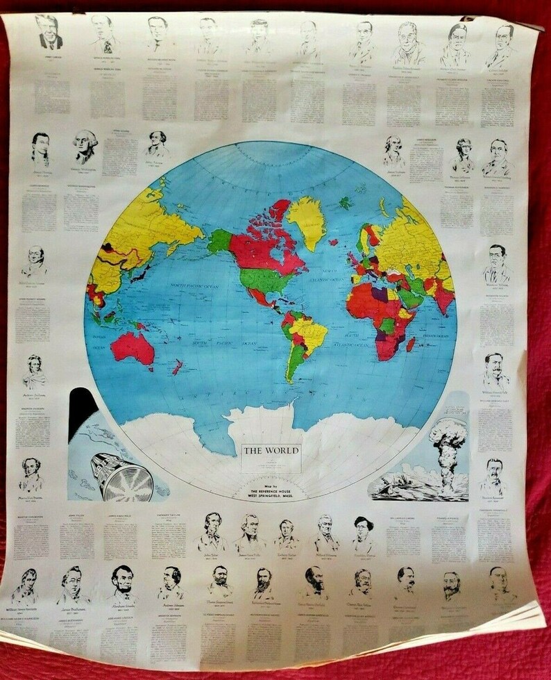 1976 Historical Map of United States School & Library Pub Co. - Etsy