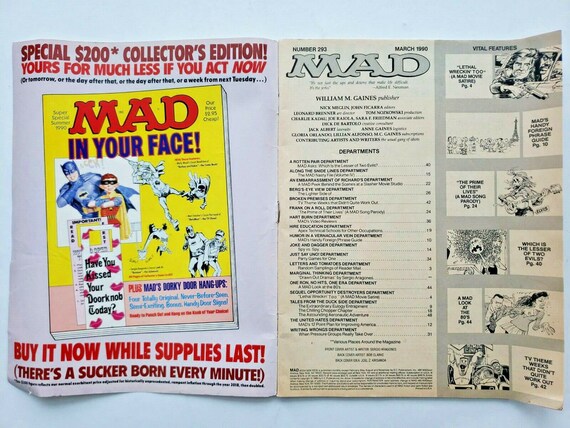 1990 mad magazine march no. 293 "lethal weapon" m 272 - Gem