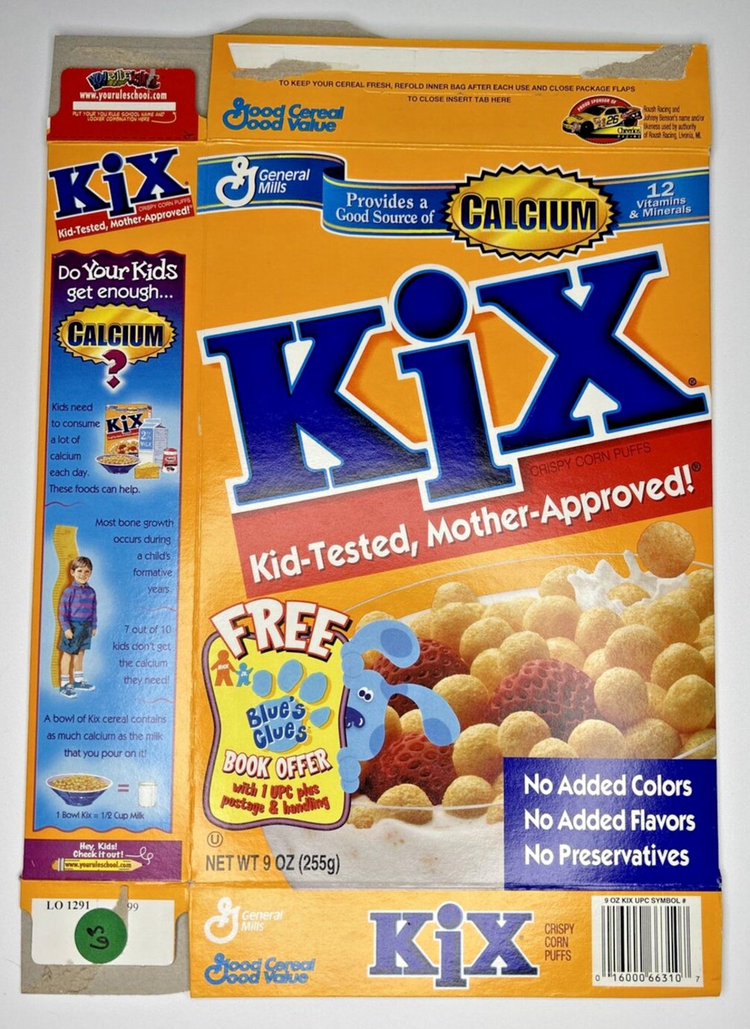 1999 Empty General Mills Kix Blue's Clues 9 Oz Cereal Box - Etsy