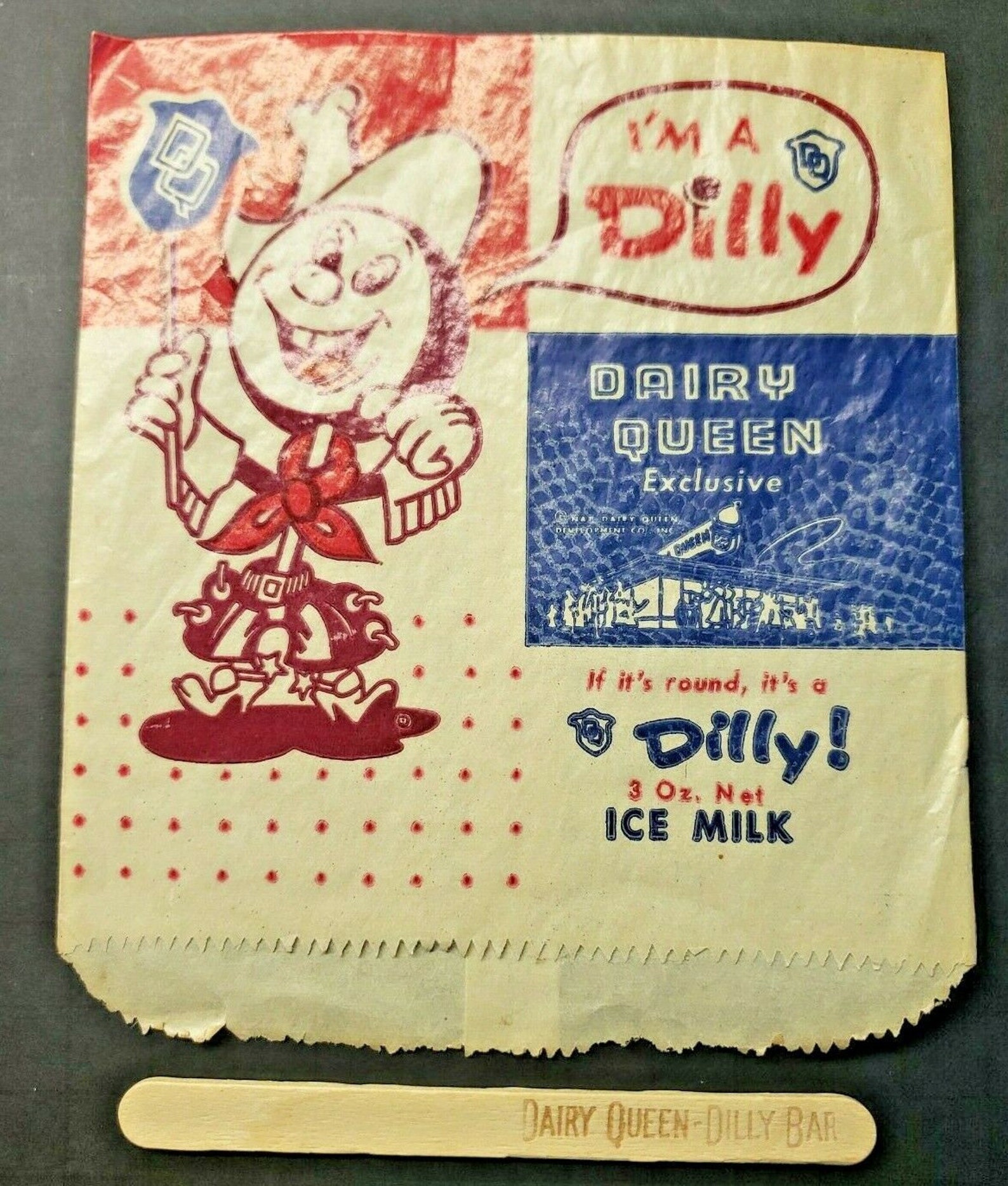 Vintage 1950's Dairy Queen Dilly Bar Bag With Imprinted - Etsy