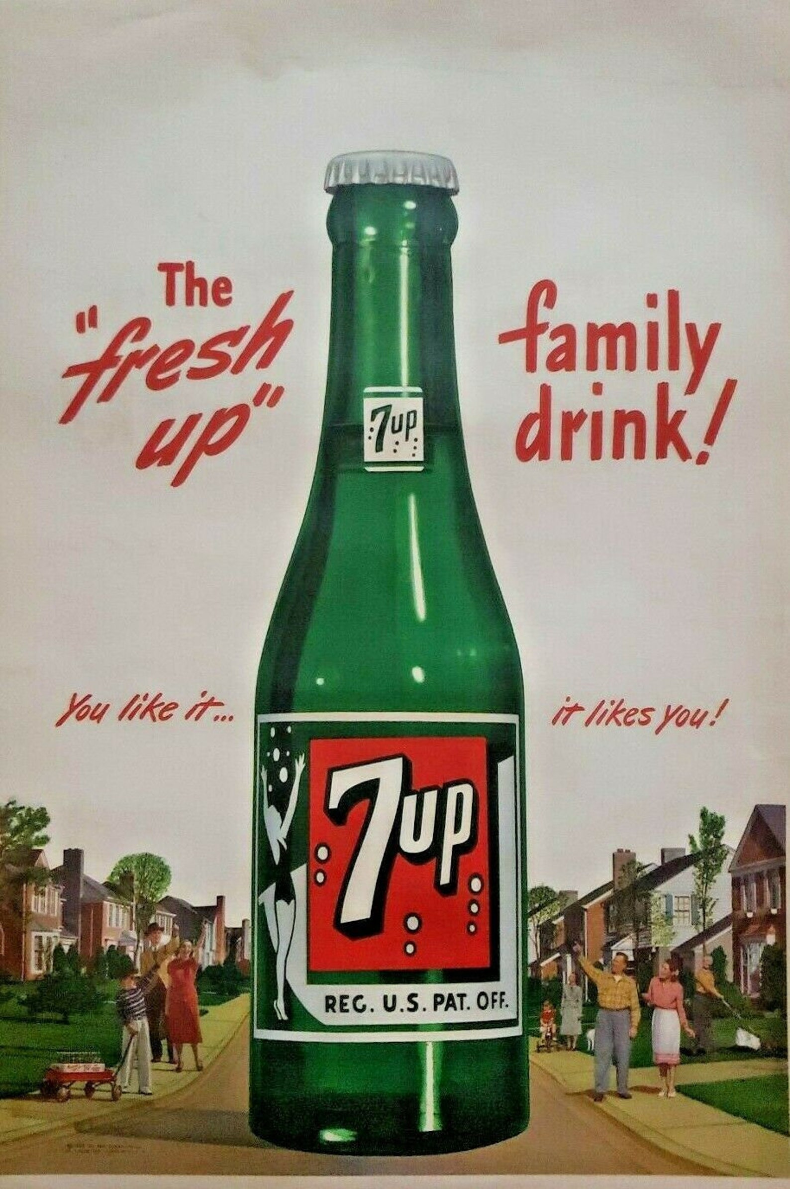 Vintage 1948 7up the Fresh up Family Store Display Sign - Etsy