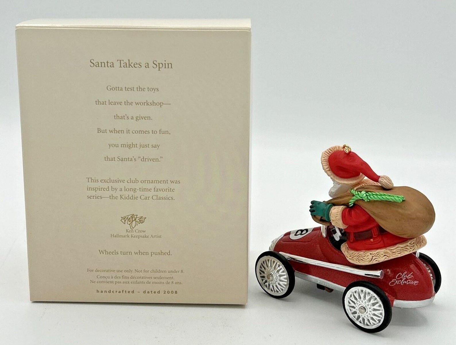 Vtg Hallmark Santa Takes a Spin Christmas Ornament SKU U213 - Etsy