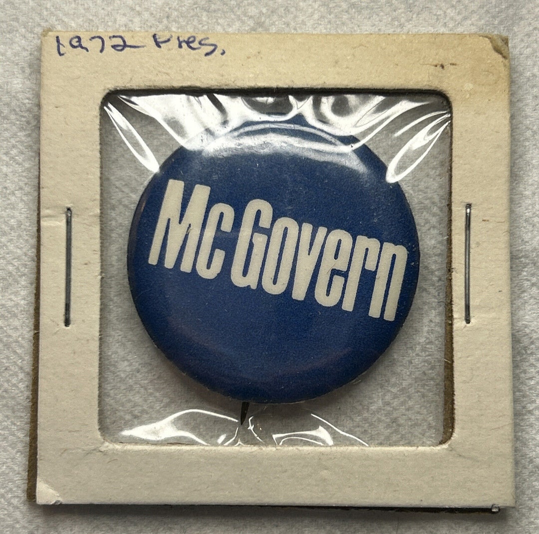 1972 Mcgovern Political Pinback Button Blue and White PB91-6 - Etsy