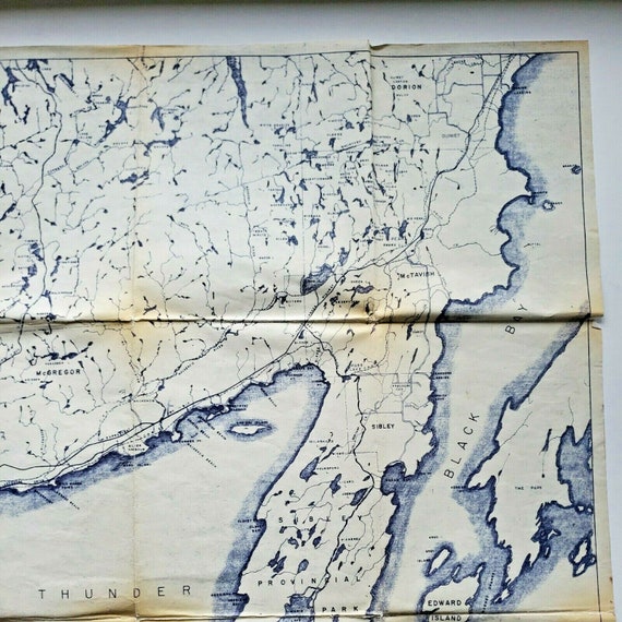 1970 fishing & hunting map no.200 lakehead area thund… - Gem