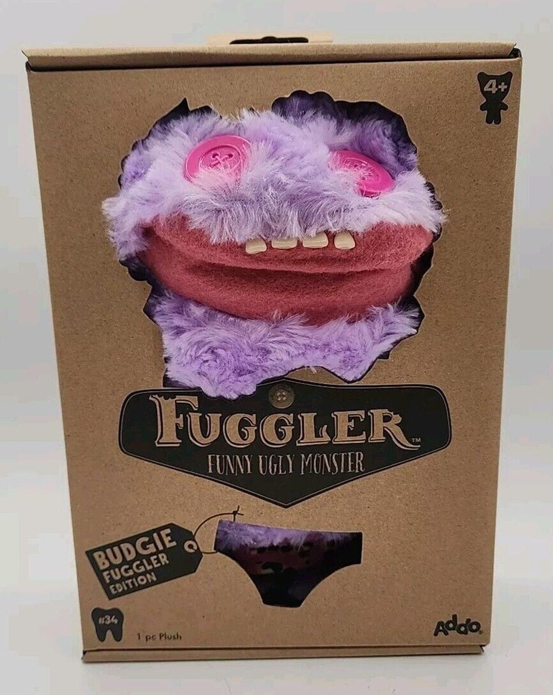 Vintage Retired Fuggler Plush Funny Ugly Monster Budgie Fuggler Ed. #34 ...