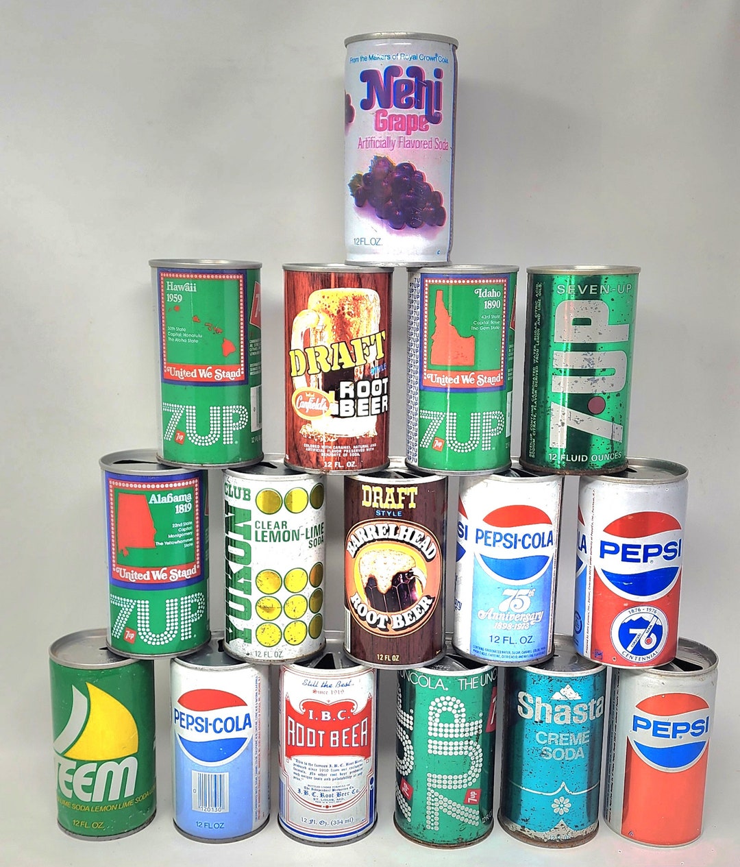Vintage 70-80's Mixed Collectible Empty Soda Cans Lot of 16 Cans BCL-13 ...