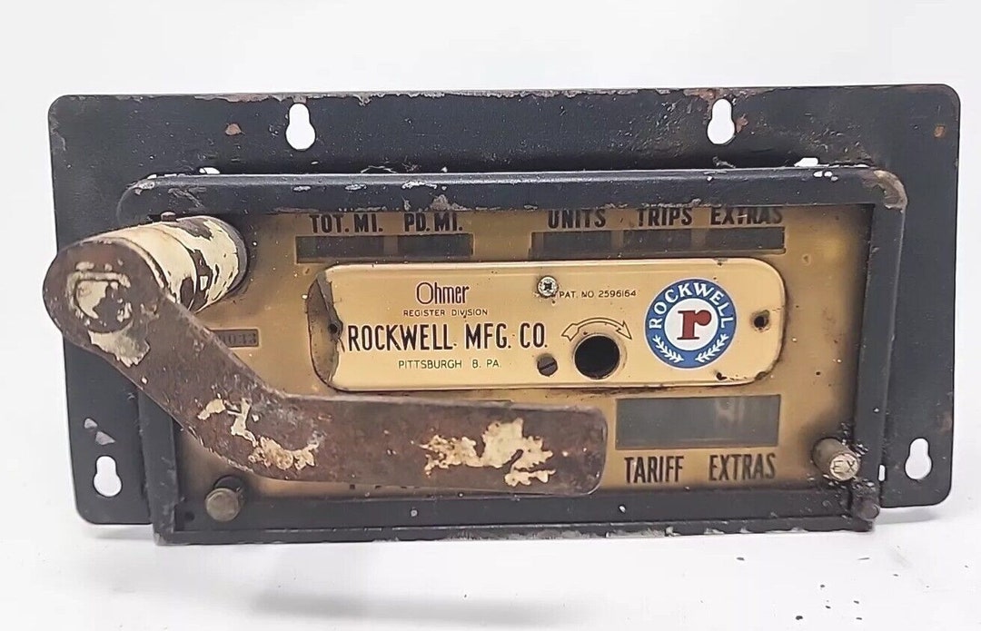 Vtg Taxi Cab Meter Rockwell Mfg Co Old Fare Box Ohmer Corp Pittsburgh ...
