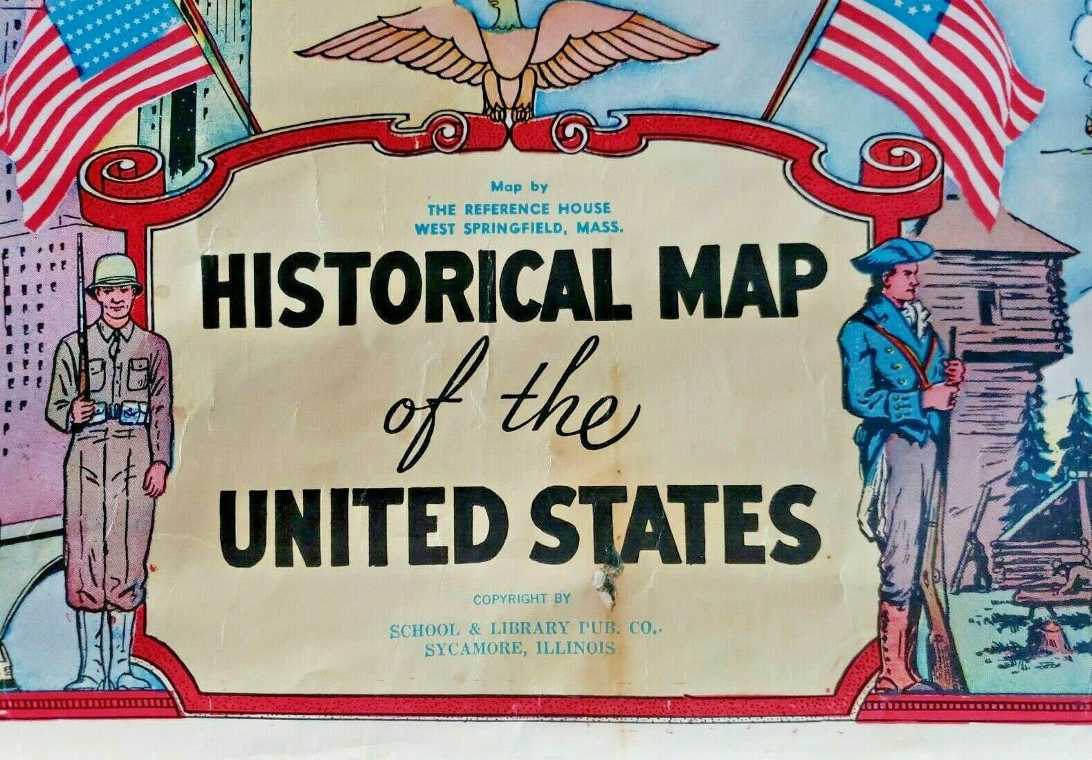1976 Historical Map of United States School & Library Pub Co. - Etsy