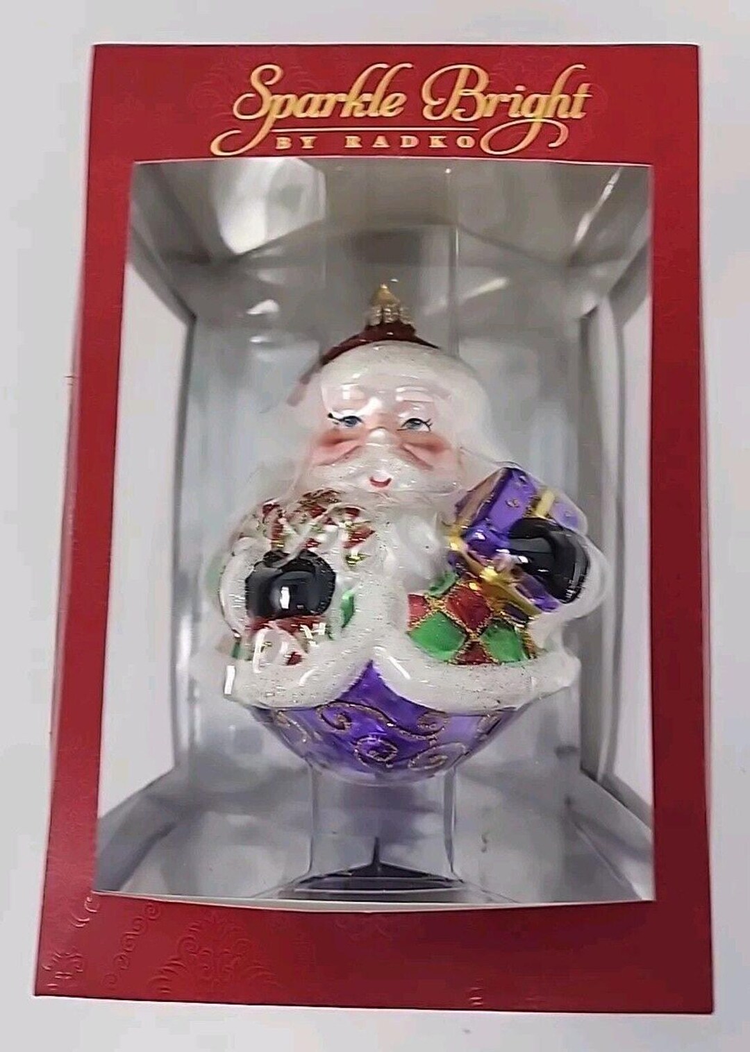 Christopher Radko Sparkle Bright Radko Santa Glass Ornament U269E - Etsy