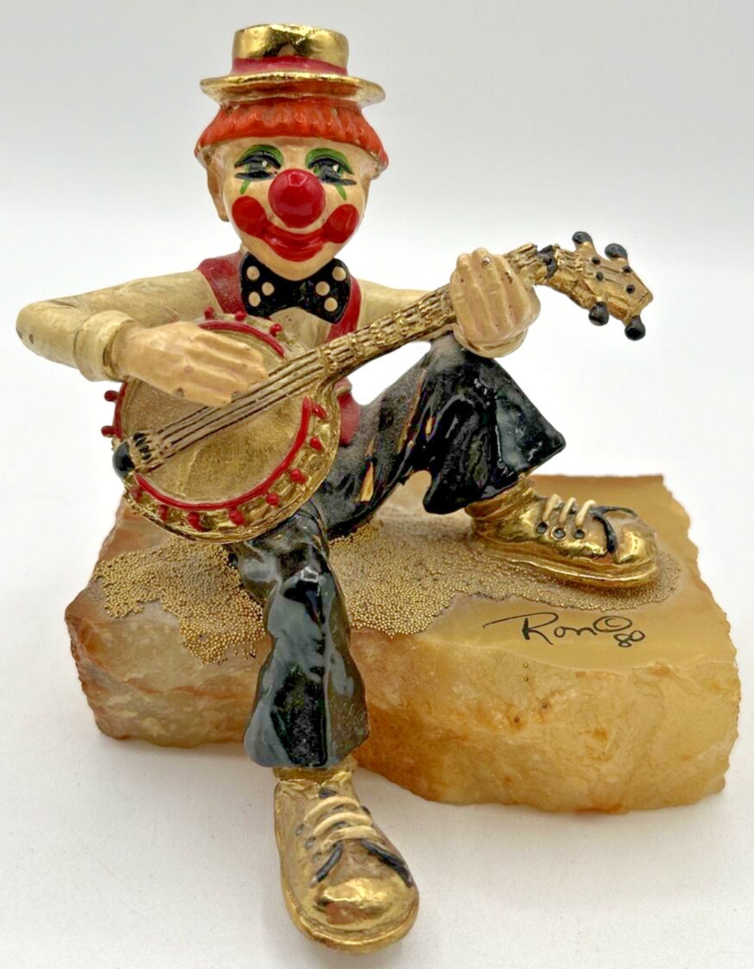 1980's Ron Lee Clown Playing Banjo Figurine Onyx Base U259 - Etsy