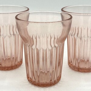 Anchor Hocking Pink Ribbed Depression Glass Drinking Glasses Set of 3 ...