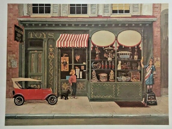 Vintage Rare Print of Georgetown Toy Shop in the Early | Etsy