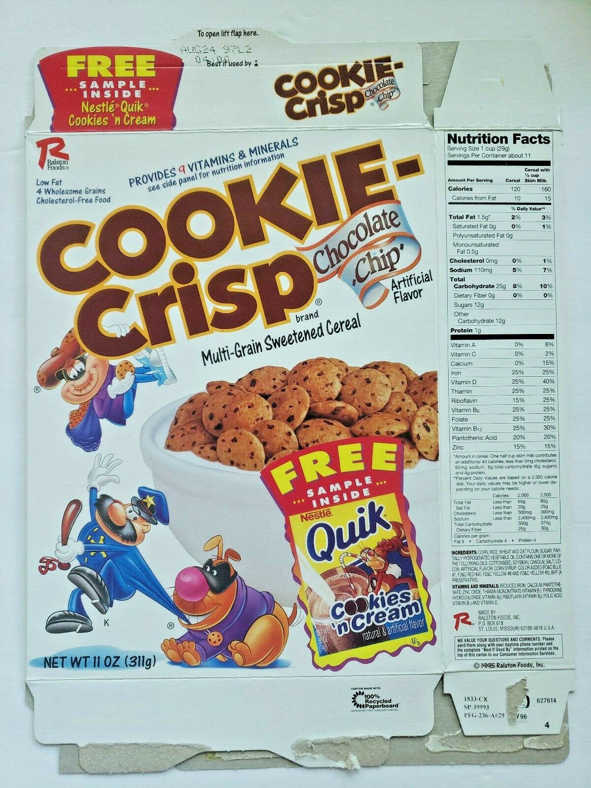 Vintage Ralston Cookie-Crisp Empty Cereal Box 1996 | Etsy